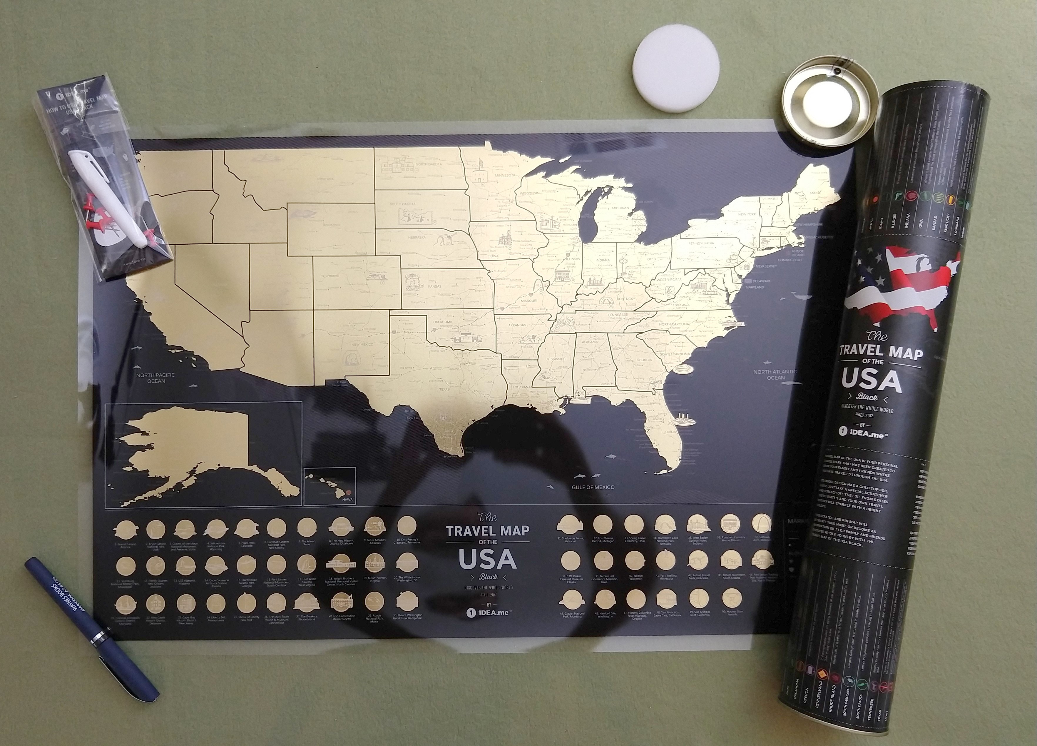 Scratch-off USA map – Wayne's Books